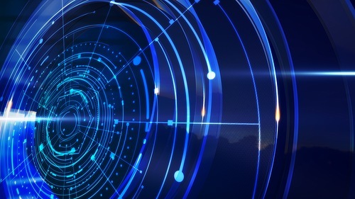 News intro graphic animation with lines and circular shapes, abstract background. Elegant and ...