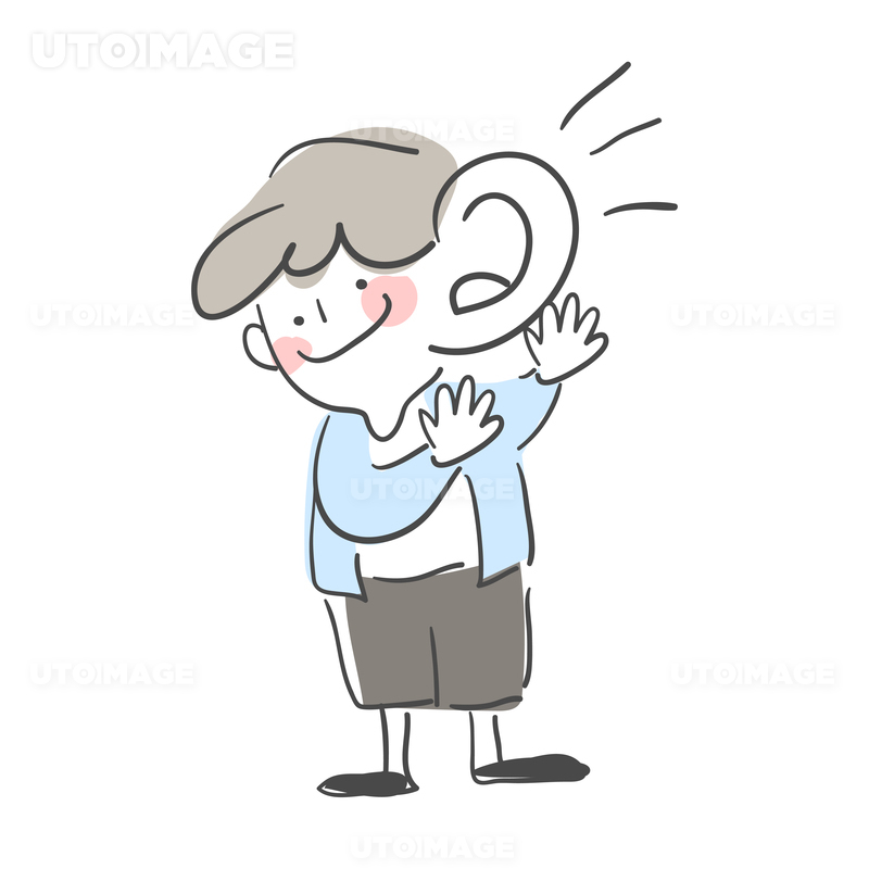 경청하는 소년. 귀가 큰 아이 | 유토이미지 | 상세페이지 | 베이직샵 | 일러스트 | 21657909