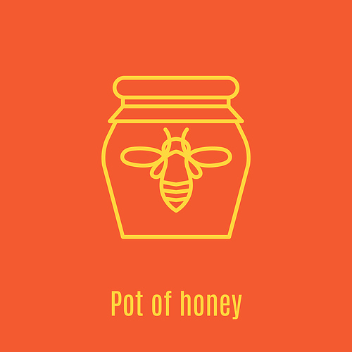 유토이미지 | Vector illustration of thin line icon pot of honey for medicine ...