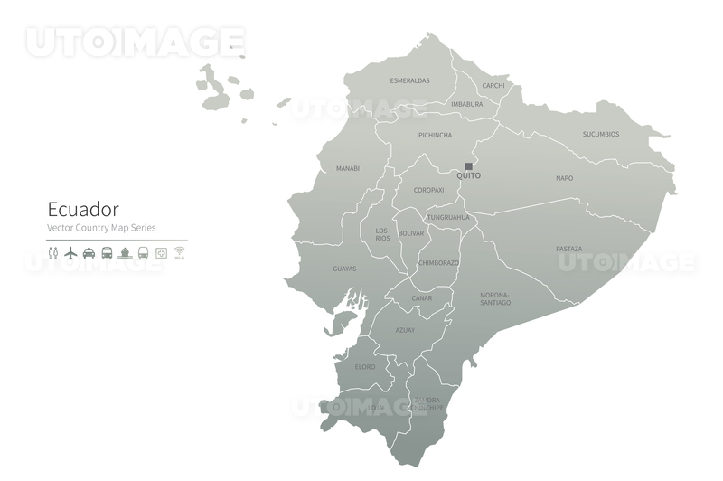 에콰도르 지도. ecuador vector map. | 유토이미지 | 상세페이지 | 베이직샵 | 일러스트 | 21432008