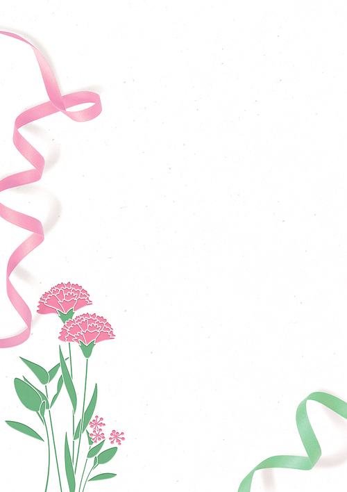 letter paper background with pink carnation and ribbon | 유토이미지 | 상세페이지 ...
