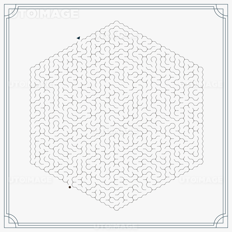 modern hexagon maze isolated on grey background | 유토이미지 | 상세페이지 | 베이직샵 ...