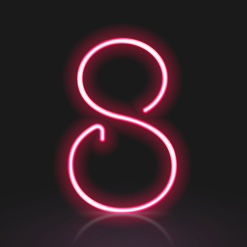 3d red neon light number 8 isolated on black | 유토이미지 | 상세페이지 | 베이직샵 ...