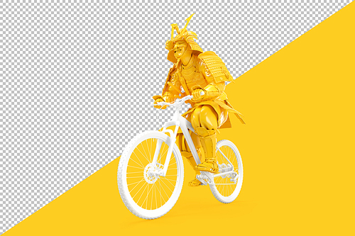 Samurai cycling on bike | 유토이미지 | 상세페이지 | 베이직샵 | 그래픽 | 21886300