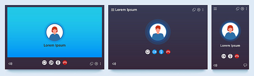 Video call interface. Web chat UI screen mockup. Application for calls ...