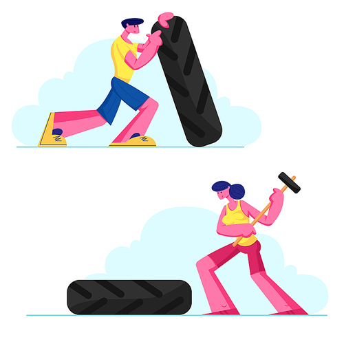 Crossfit or Bodybuilding Concept, Strong and Power Athletics Man and ...