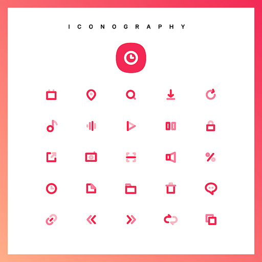 레드톤 심플 아이콘_UIUX01 | 유토이미지 | 상세페이지 | 베이직샵 | 아이콘 | 22671508