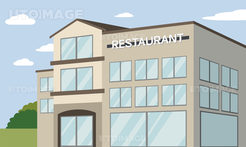 유토이미지 | 식당, 레스토랑 건물 일러스트